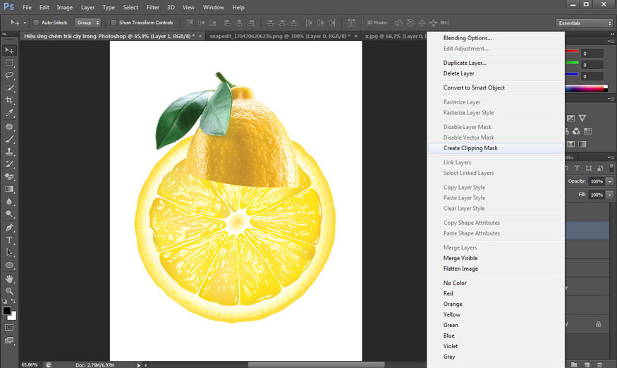 How to create fruit slash effect in Photoshop